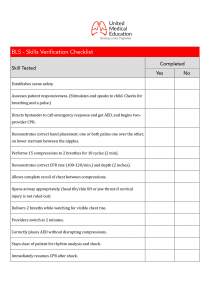 BLS Skills Session Test with Checklist